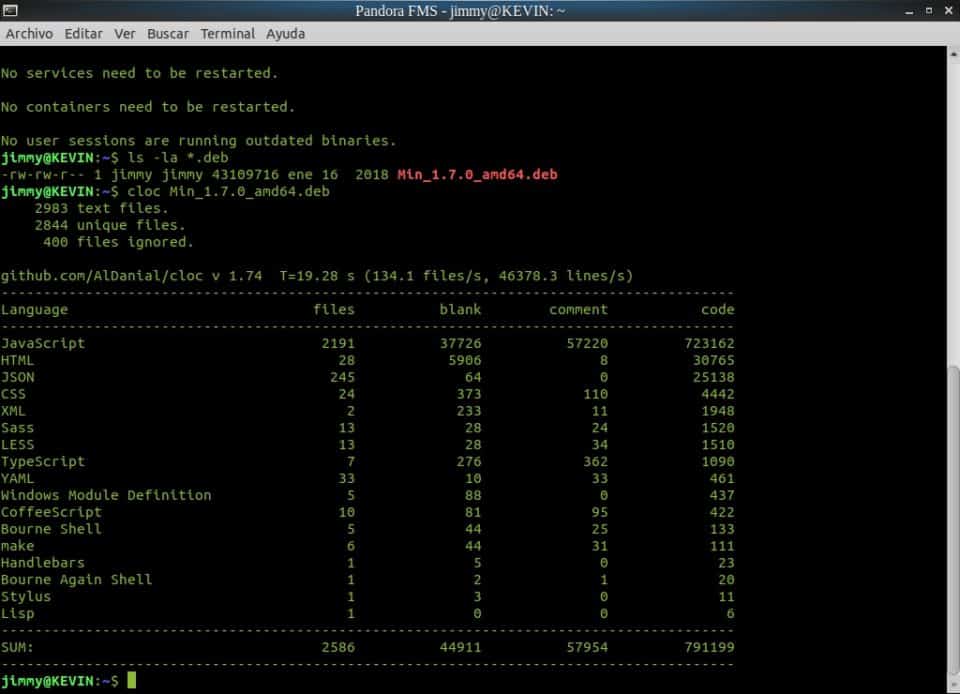 Code Line Counter: statistics language to discover